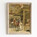 Vintage Hindu Merchants Street Scene Oil Painting | Indian Cityscape ...