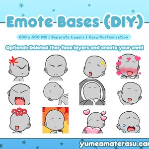 Emote Base Pack 1 DIY Emote Template for Discord, Twitch and Youtube - Etsy