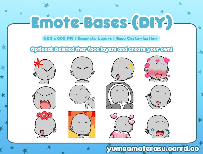 Emote Base Pack 1 DIY Emote Template for Discord, Twitch and Youtube - Etsy