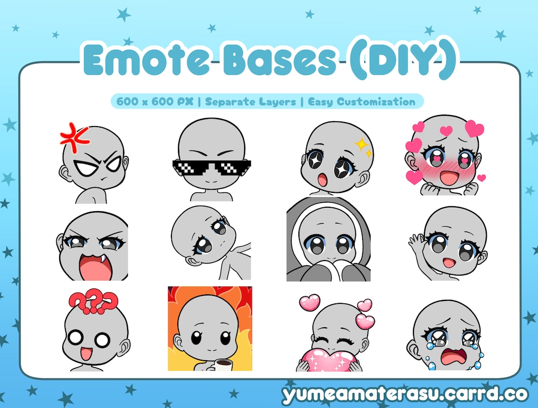 Emote Base Pack 1 DIY Emote Template for Discord, Twitch and Youtube - Etsy