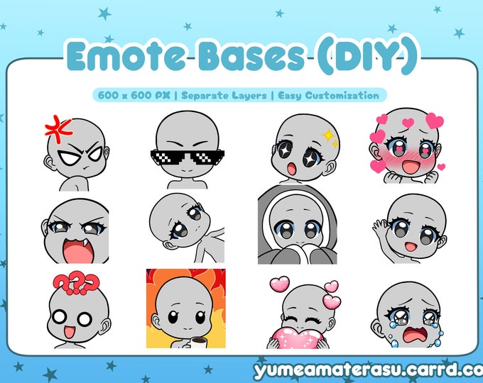 DIY Emote Bases STATIC+ANIMATED With 2 Frames for Animated Emotes ...