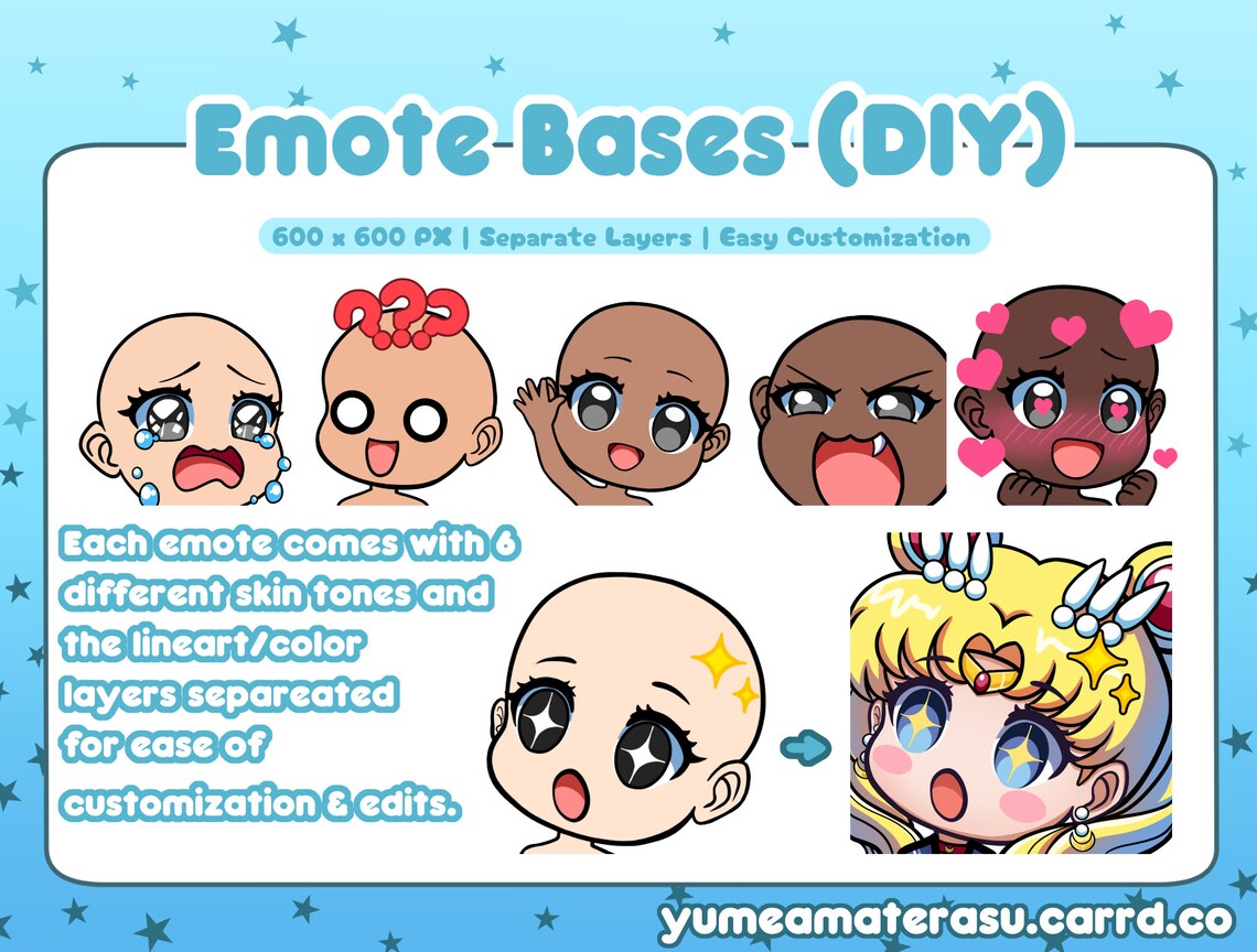 Emote Base Pack 1 DIY Emote Template for Discord, Twitch and Youtube - Etsy