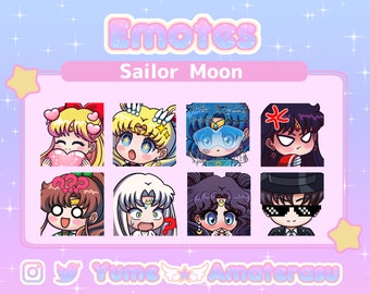 Cute Sailor Moon Emotes for Twitch and Discord - Etsy