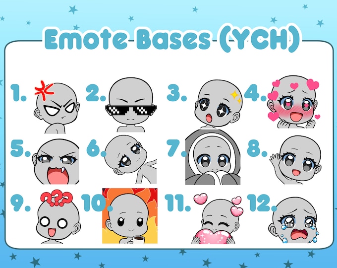 Emote Base Pack 1 DIY Emote Template for Discord, Twitch and Youtube ...