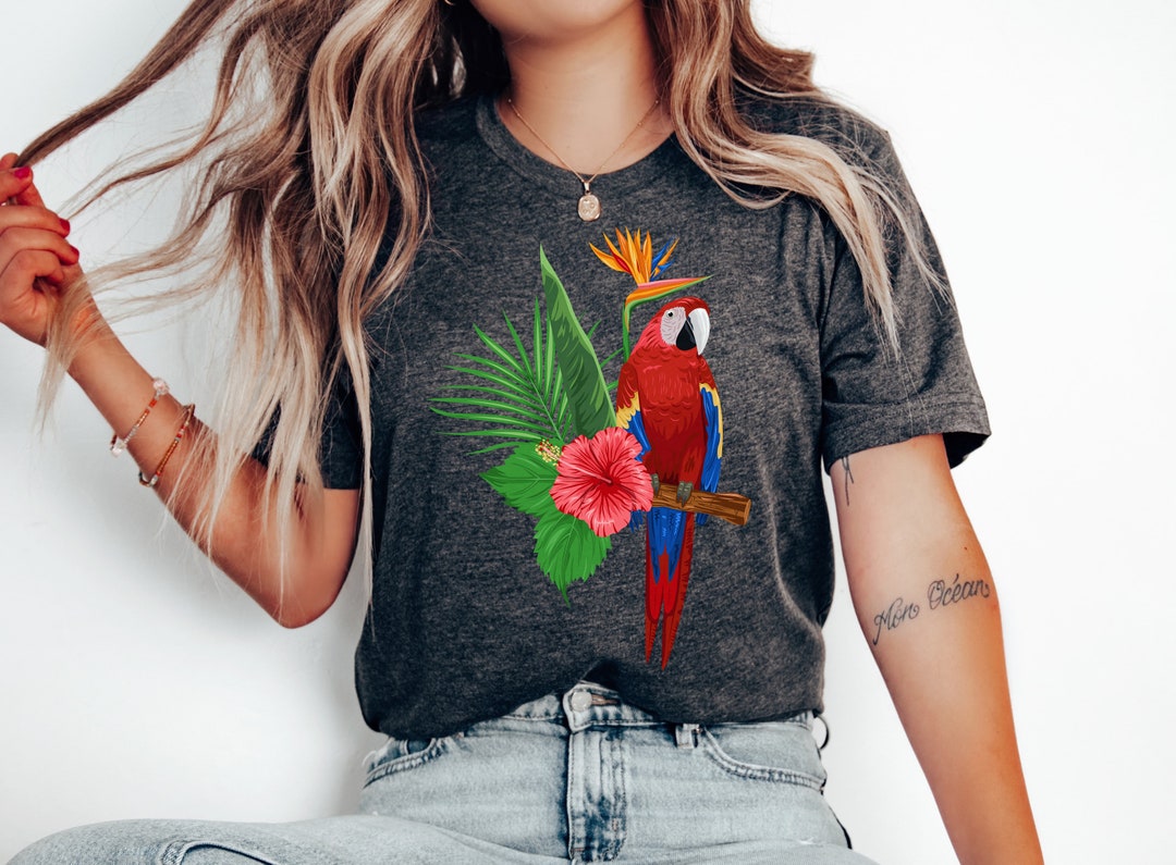Parrot Shirt, Colorful Parrot Bird Shirt Parrot Lover Shirt Bird Lover ...