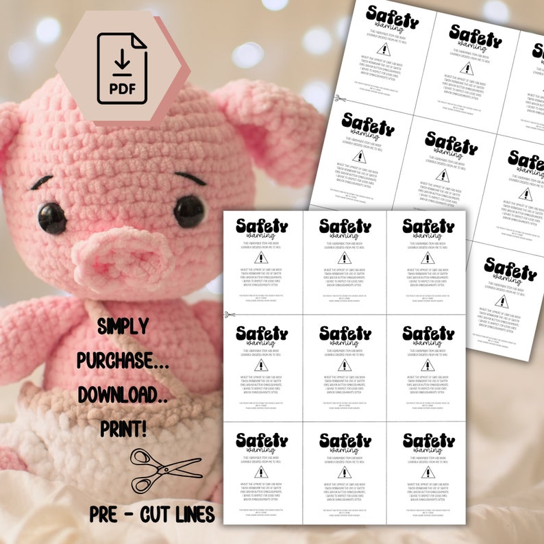 Printable Safety Hangtags PDF Handmade Crochet Knitting Safety ...