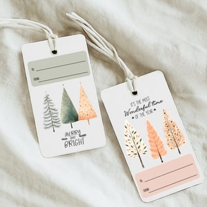 Printable Christmas Tree Gift Tags Labels PDF Handmade Christmas Cute ...