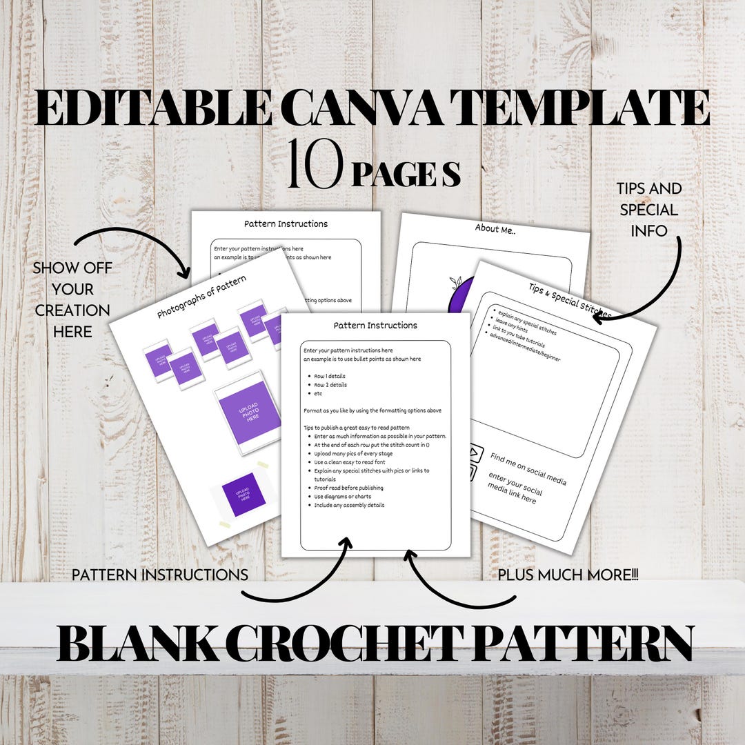 Editable Crochet PDF Canva Template for Hand Crafted Gifts Canva ...