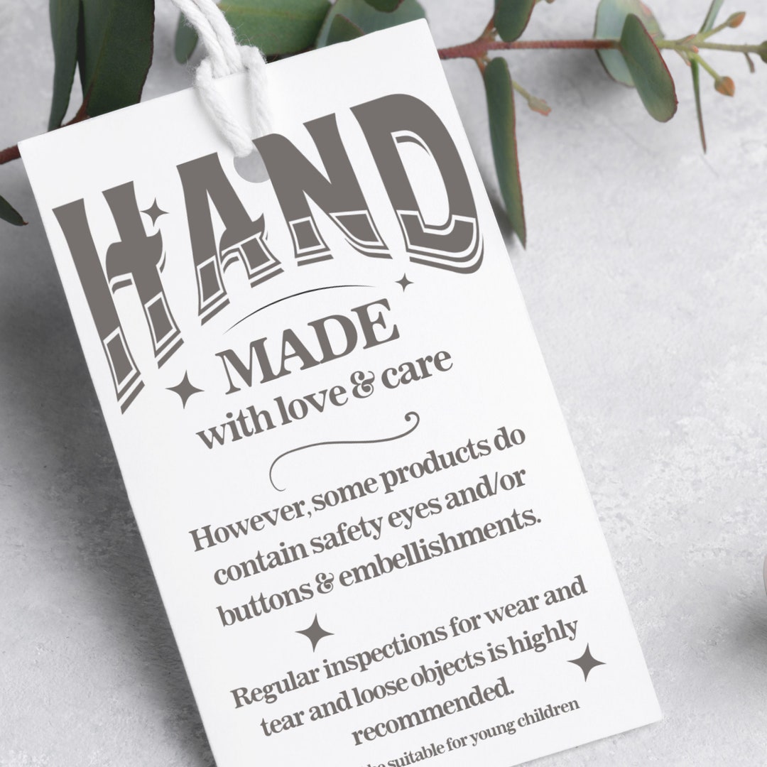 Printable Safety Tags Labels PDF Handmade Crochet Knitting Safety ...