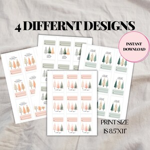 Printable Christmas Tree Gift Tags Labels PDF Handmade Christmas Cute ...