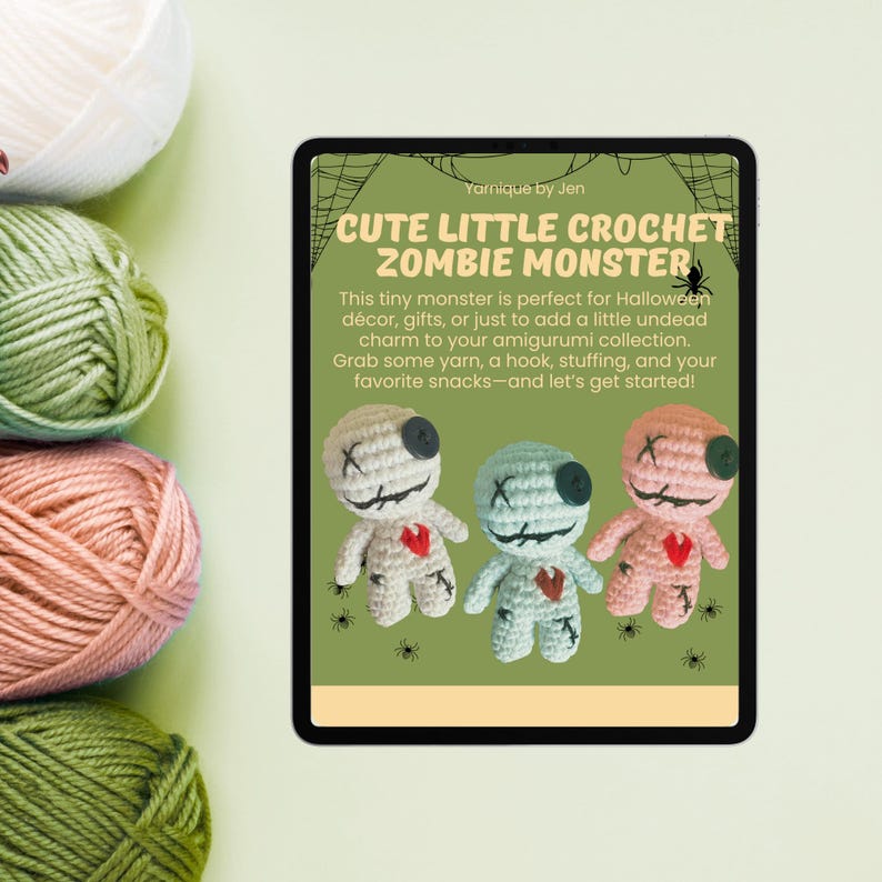 Halloween Crochet PDF Pattern, Keychain Zombie, Beginner Friendly ...