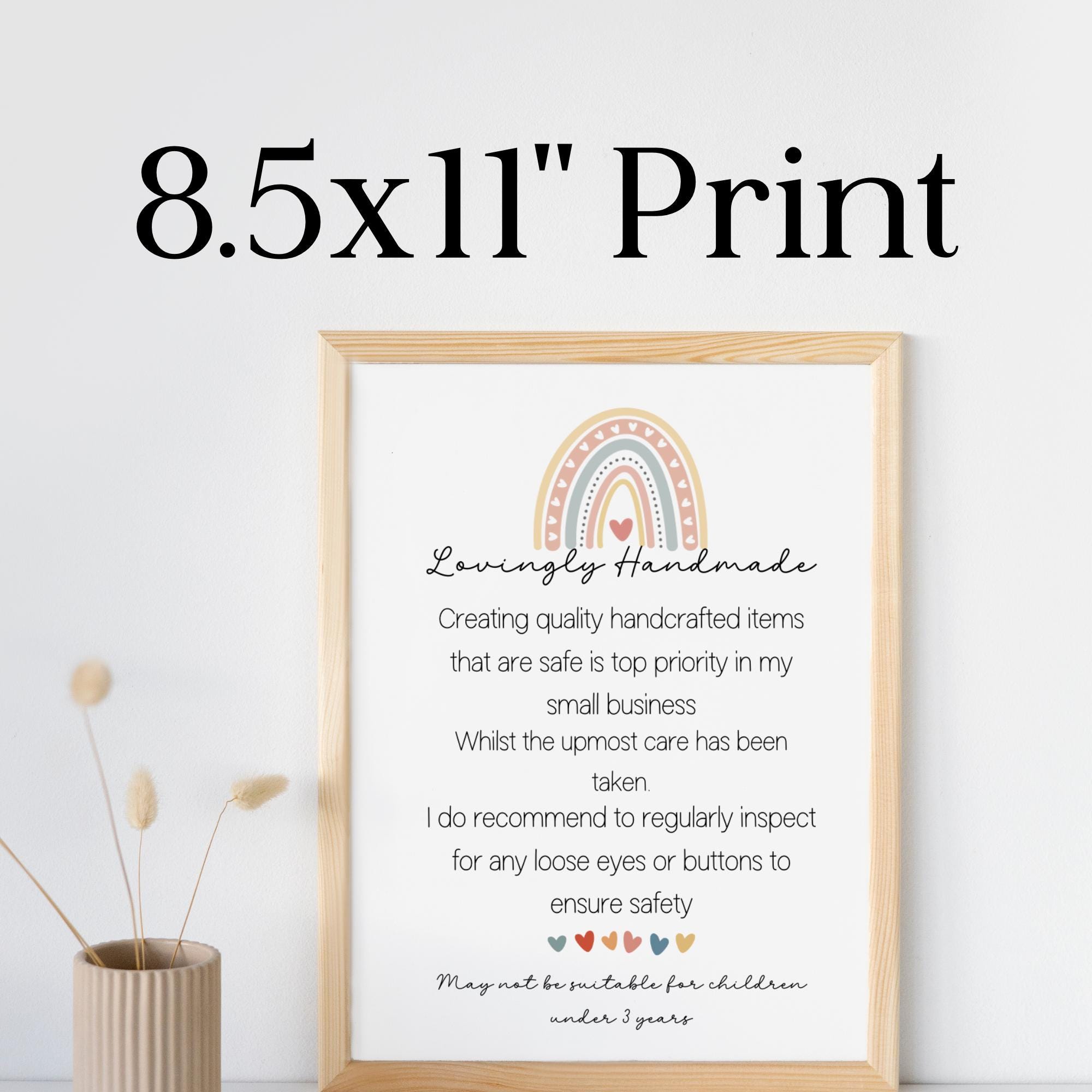 Printable Safety Warning A4 Size Handmade for Craft Fair Crochet Knit ...