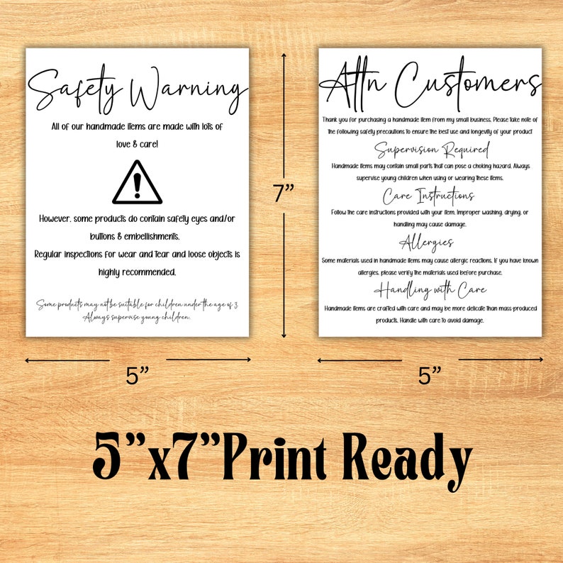 Printable Crochet PDF Safety Eyes Warning Sign A4 Size Instant Digital ...