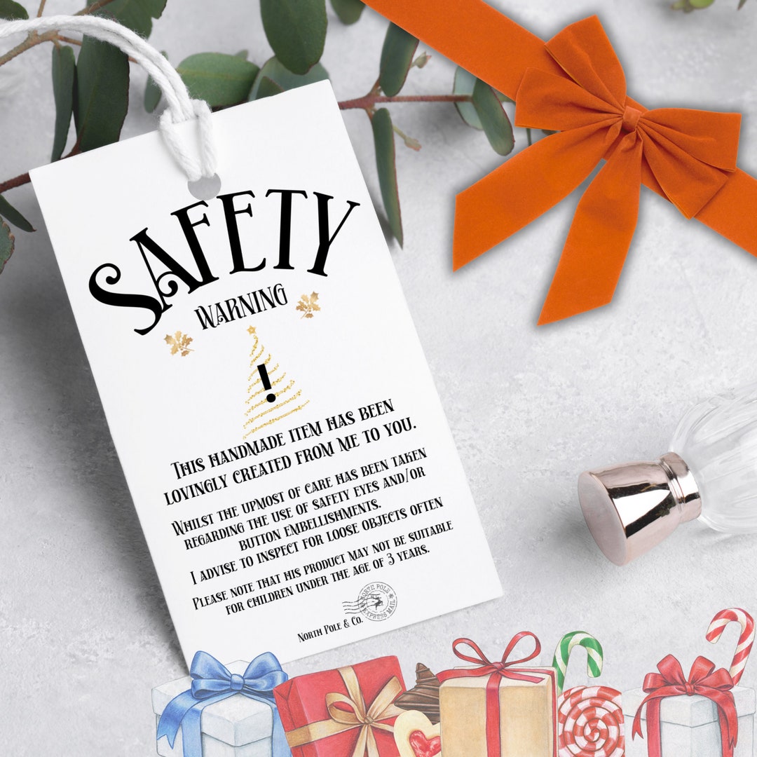 Printable Safety Tags Labels Christmas Handmade Crochet Knitting Safety ...