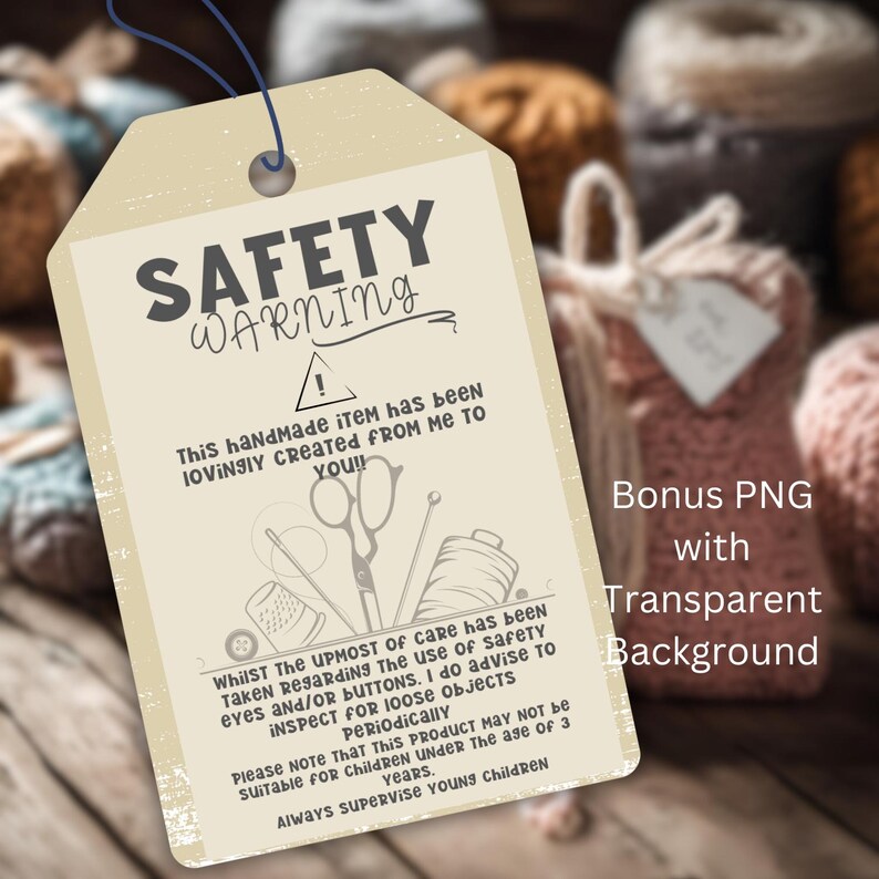 Printable Safety Tags Labels PDF Handmade Crochet Knitting Safety ...