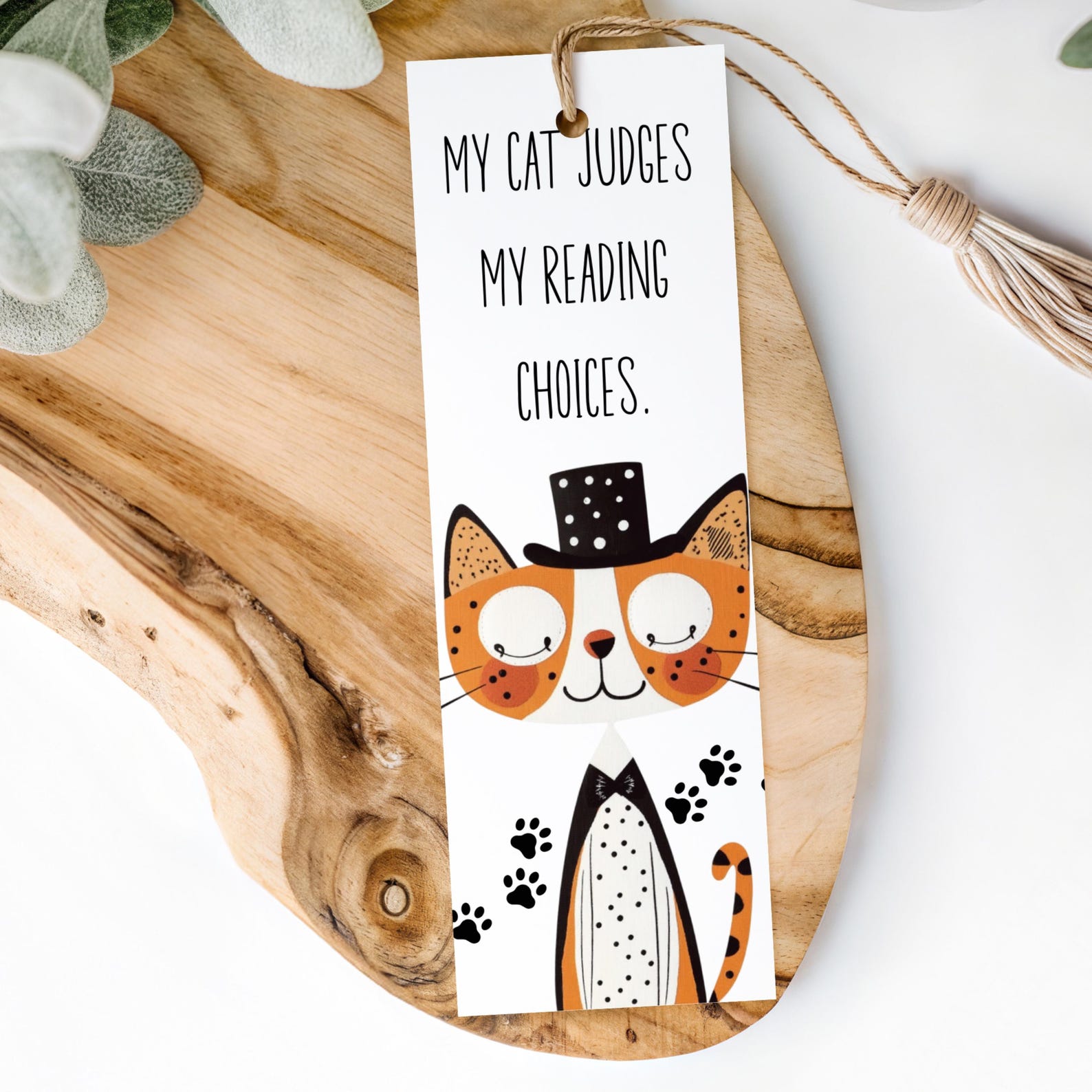 Cat Bookmark SVG PNG Bundle, Printable Kitten Bookmark, Paw Print ...