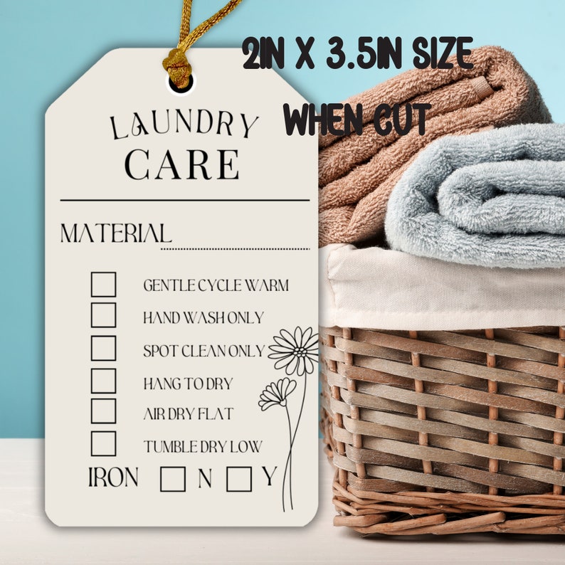 Printable Care Tags Handmade Gifts Crochet Laundry Washing Instructions ...
