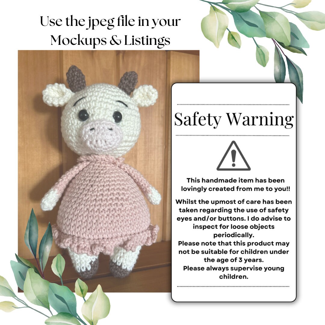 Safety Tags Labels PDF Handmade Crochet Knitting Safety Instructions ...