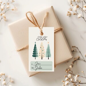 Printable Christmas Tree Gift Tags Labels PDF Handmade Christmas Cute ...