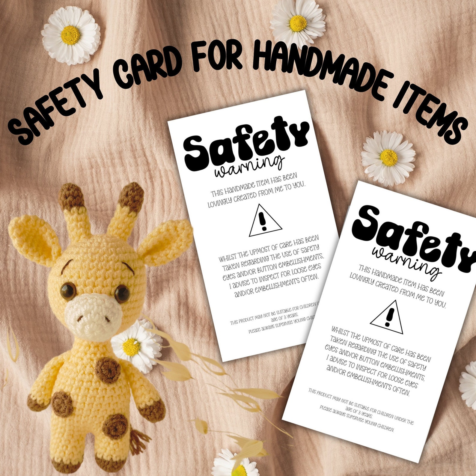 Printable Safety Tags Labels PDF Handmade Crochet Knitting Safety ...