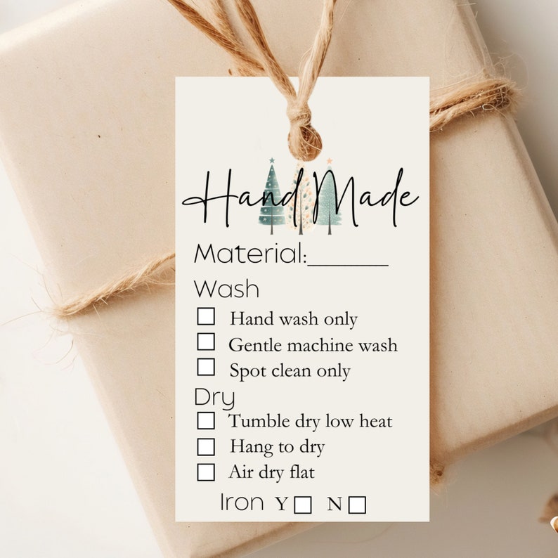 Printable Care Tags Labels PDF Handmade Crochet Washing Instructions ...