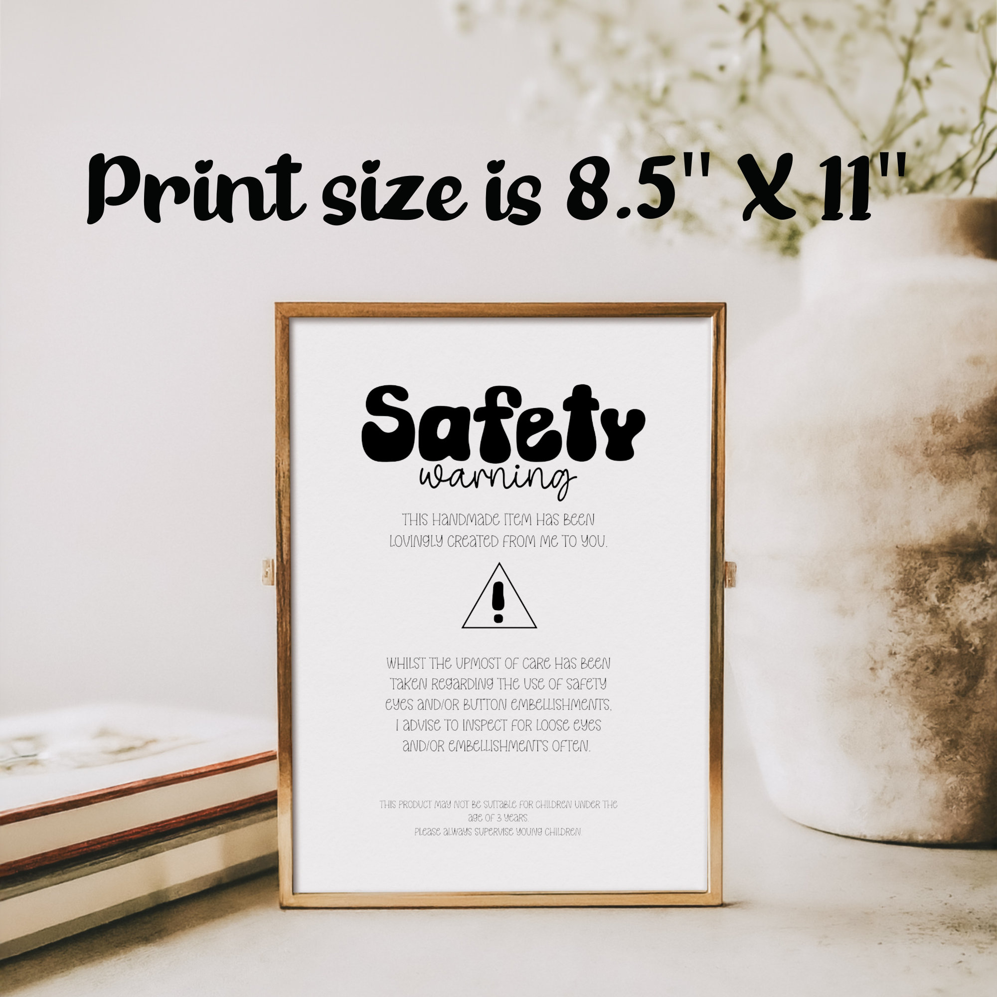Printable Safety Warning A4 Size Handmade Crochet Knitting Safety ...