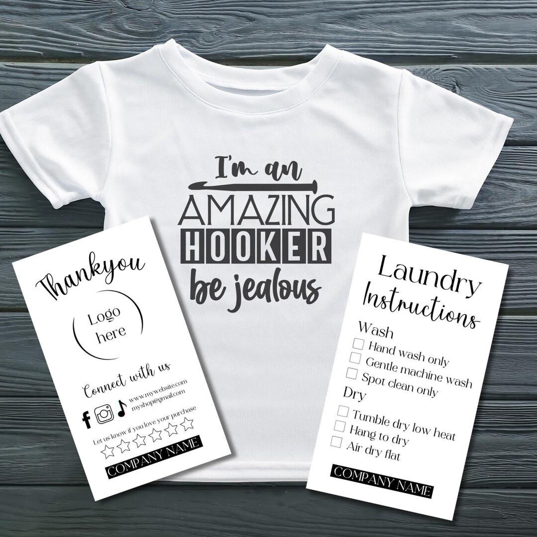 Custom Wash Tag Labels Template Crochet Tag Care Instructions Card ...