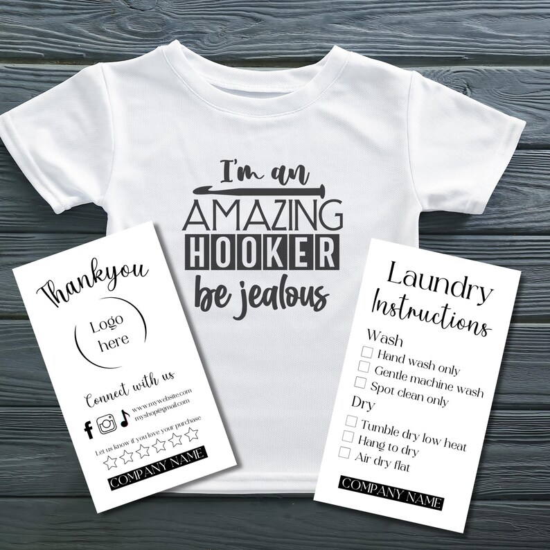 Custom Wash Tag Labels Template Crochet Tag Care Instructions Card ...