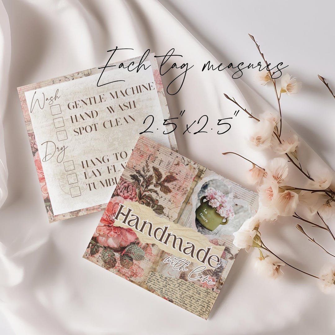 Crochet Care Tags Labels PDF Printable Handmade Shabby Chic Crochet ...