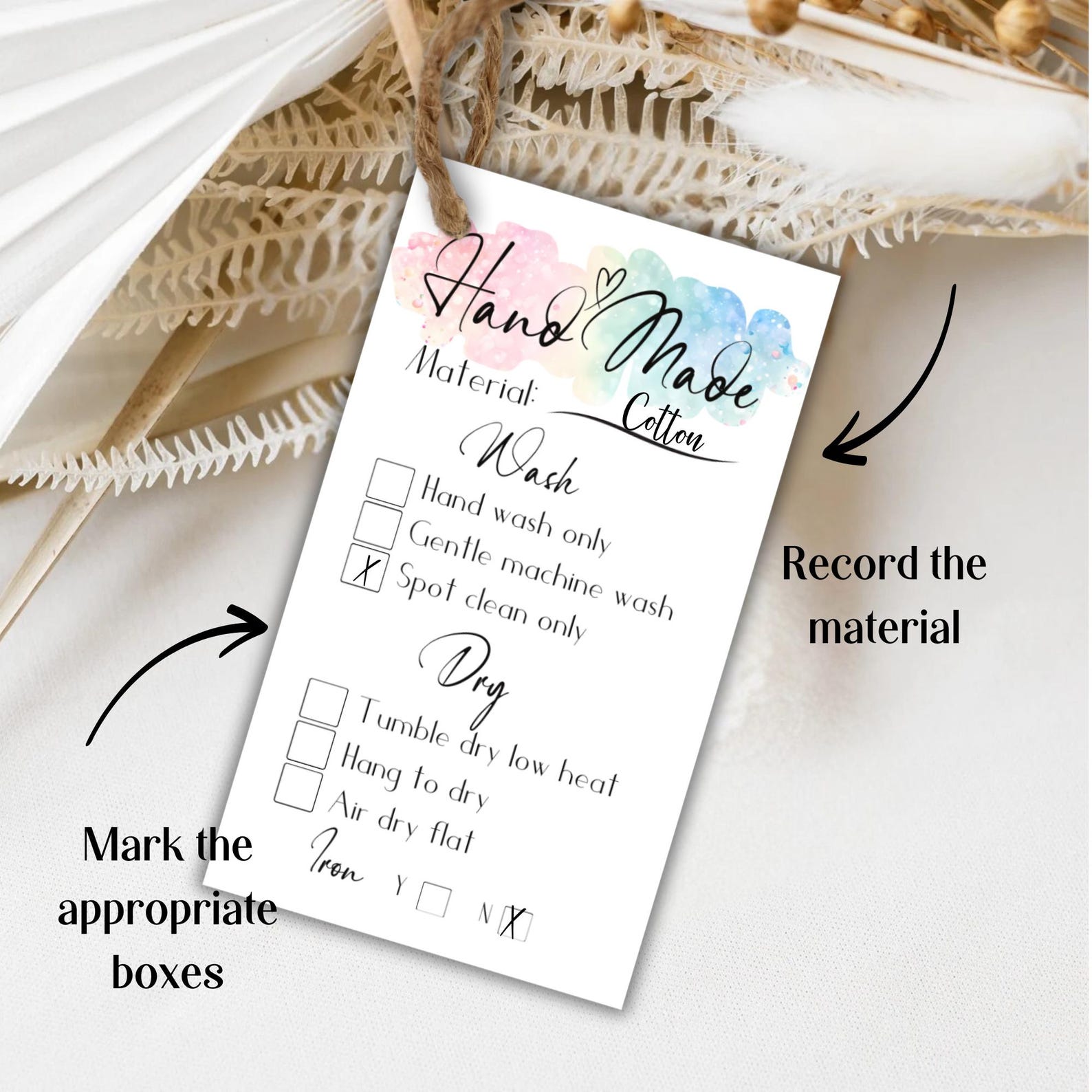 Printable Care Tags Crochet Labels PDF Handmade Crochet Washing ...