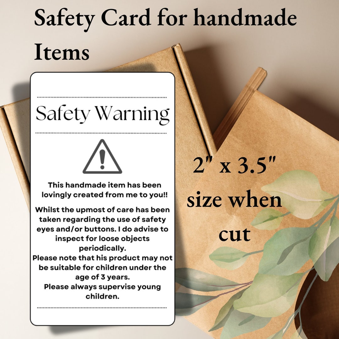Printable Safety Tags Labels PDF Jpeg Handmade Crochet Knitting Safety ...