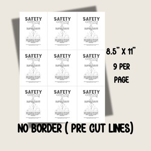 Printable Safety Tags Labels PDF Handmade Crochet Knitting Safety ...