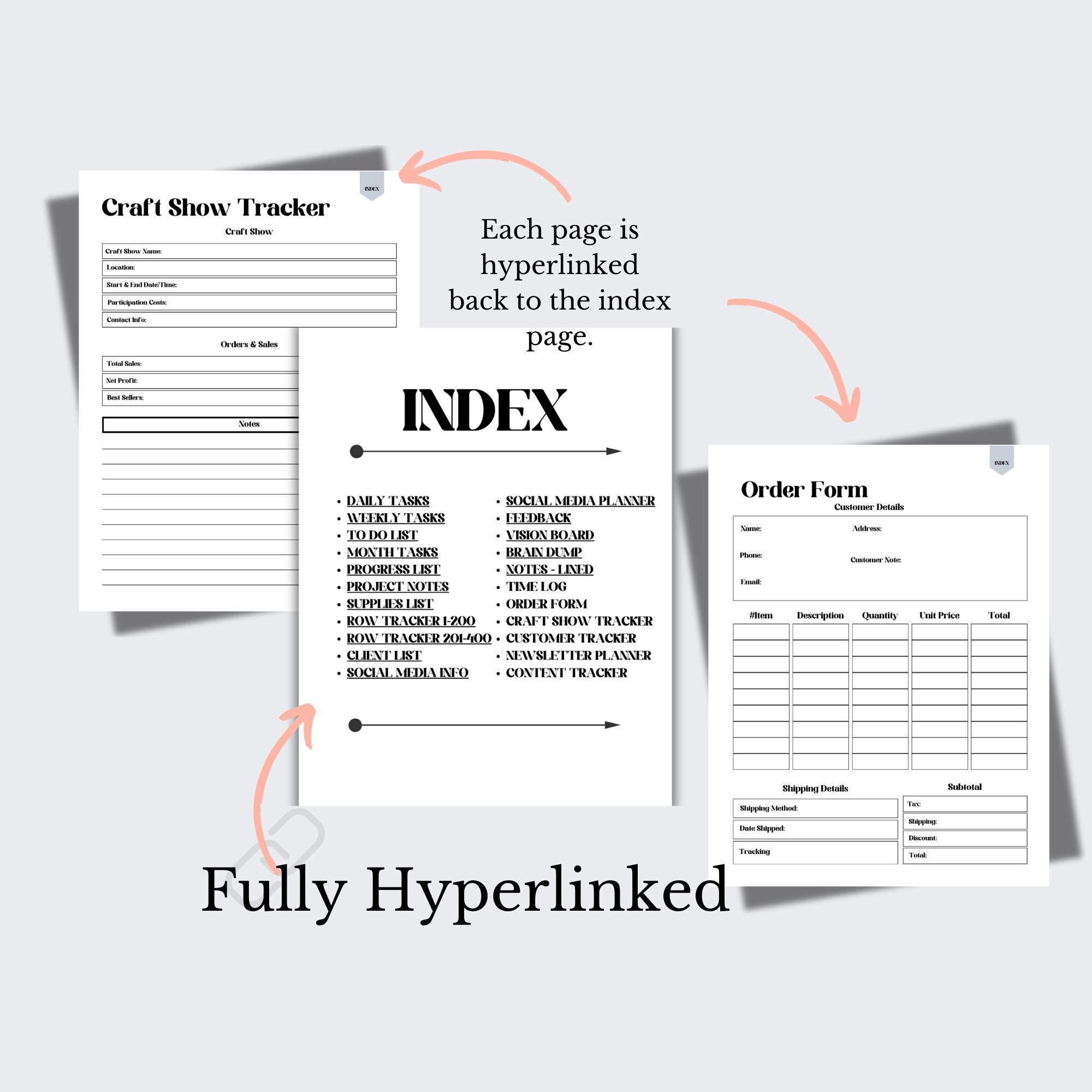 Crochet Tracker CANVA TEMPLATE Planner Craft Tracker Hobby Planner ...
