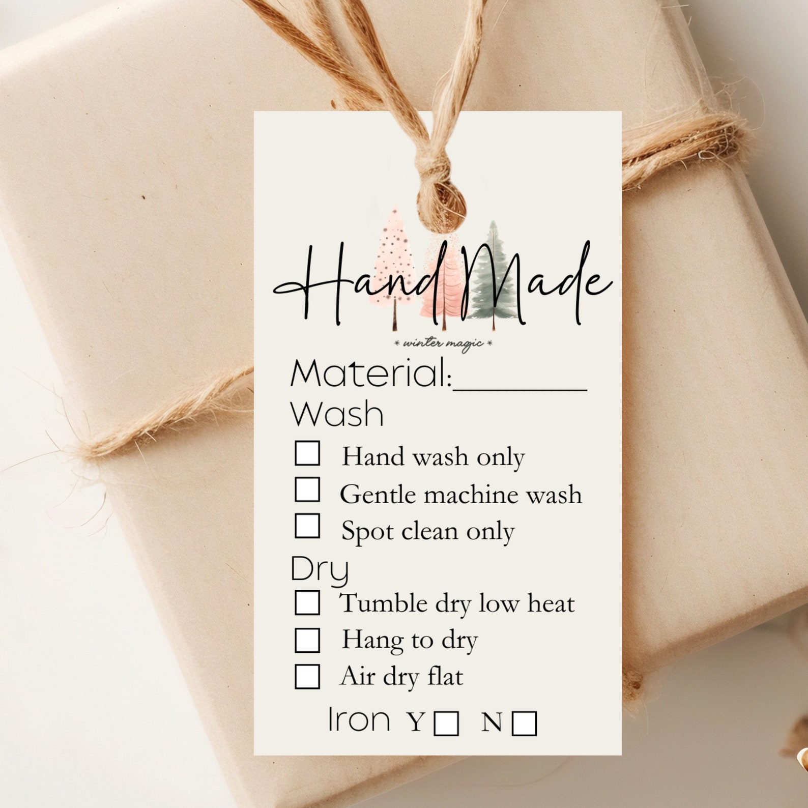 Printable Care Tags Labels PDF Handmade Crochet Washing Instructions ...