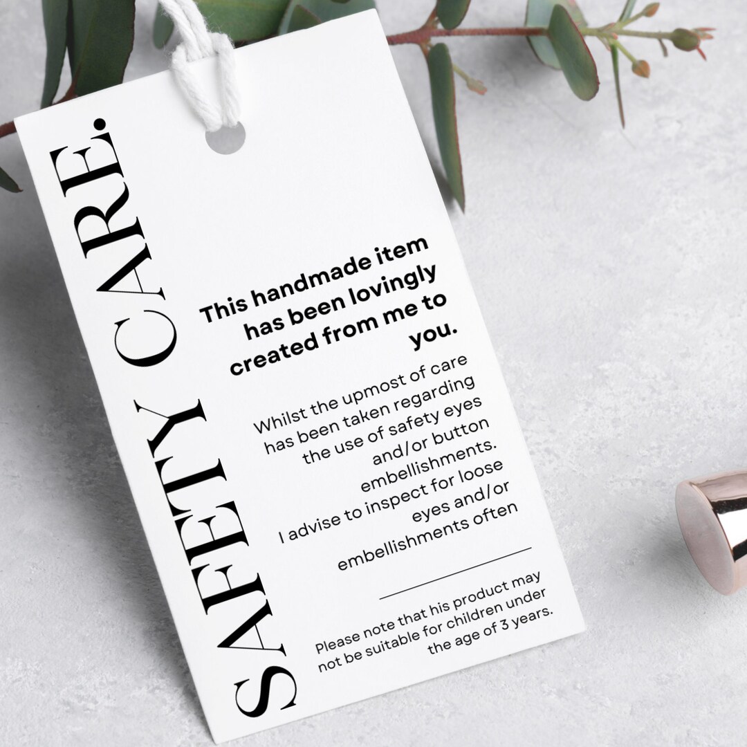 Printable Safety Tags Labels PDF Handmade Crochet Knitting Safety ...