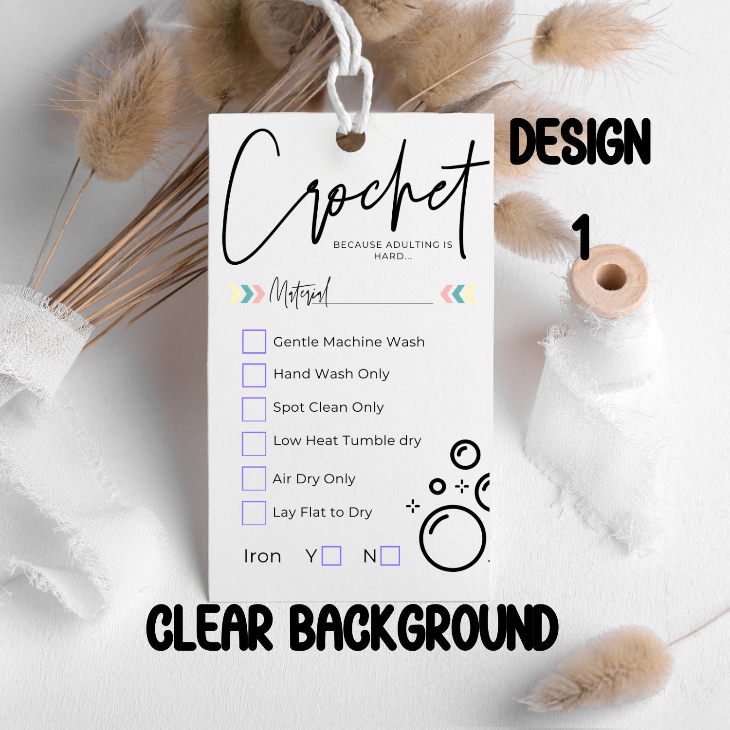 Funny Crochet Hangtag, Washing Care Printable Tags, Labels PDF ...