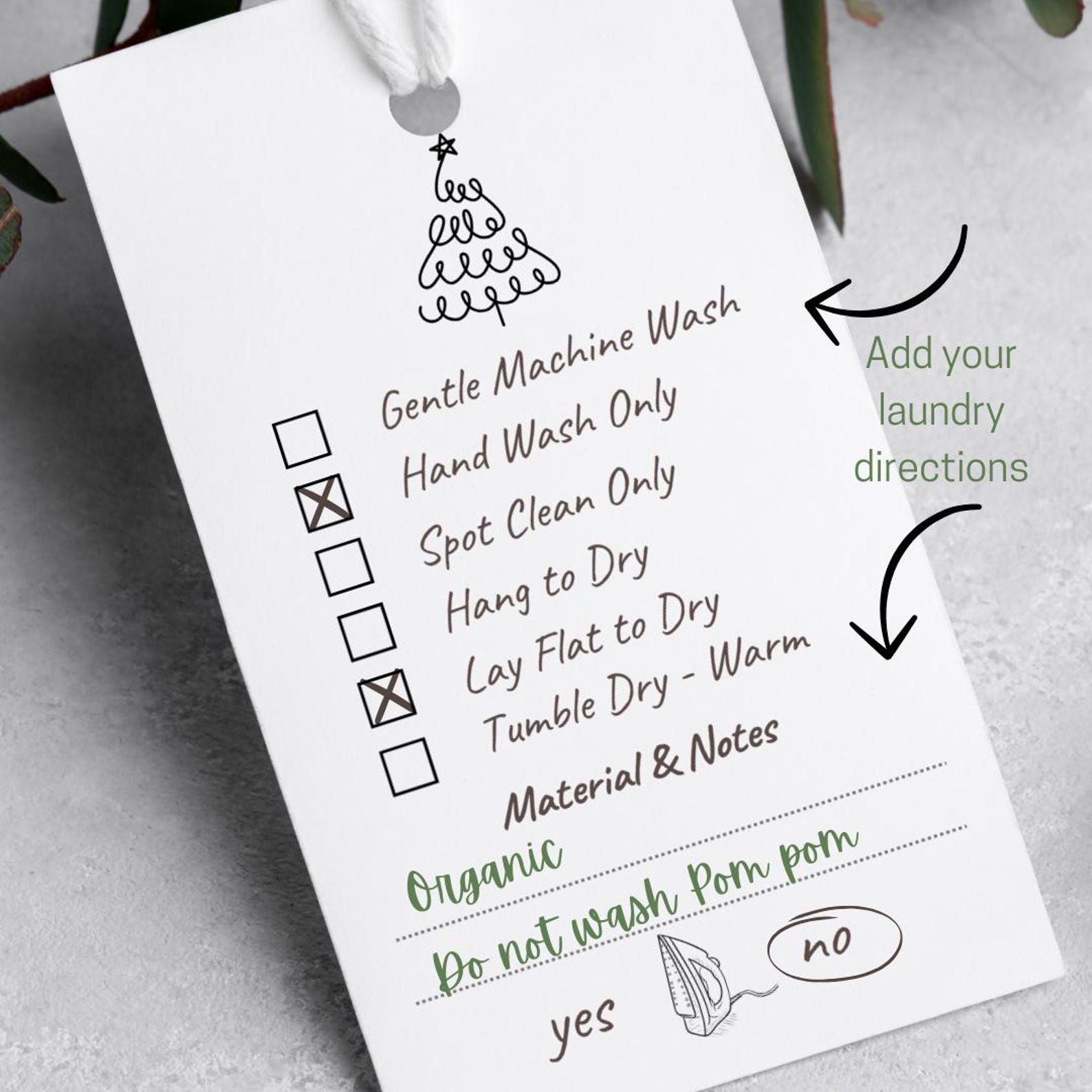 Printable Washing Care Tags Labels PDF Handmade Crochet Washing ...