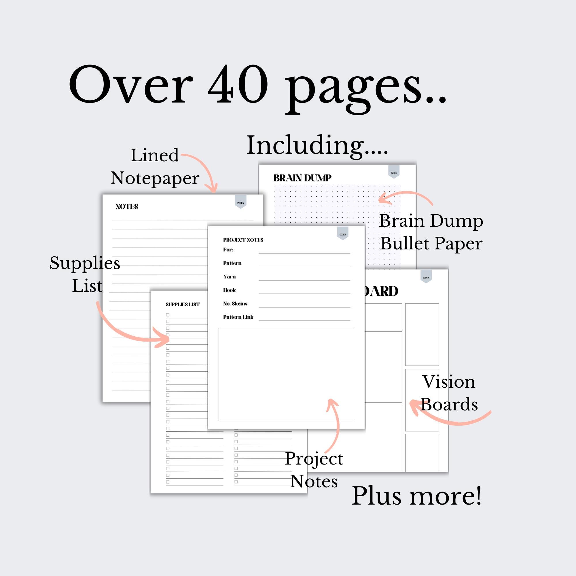 Crochet Tracker CANVA TEMPLATE Planner Craft Tracker Hobby Planner ...