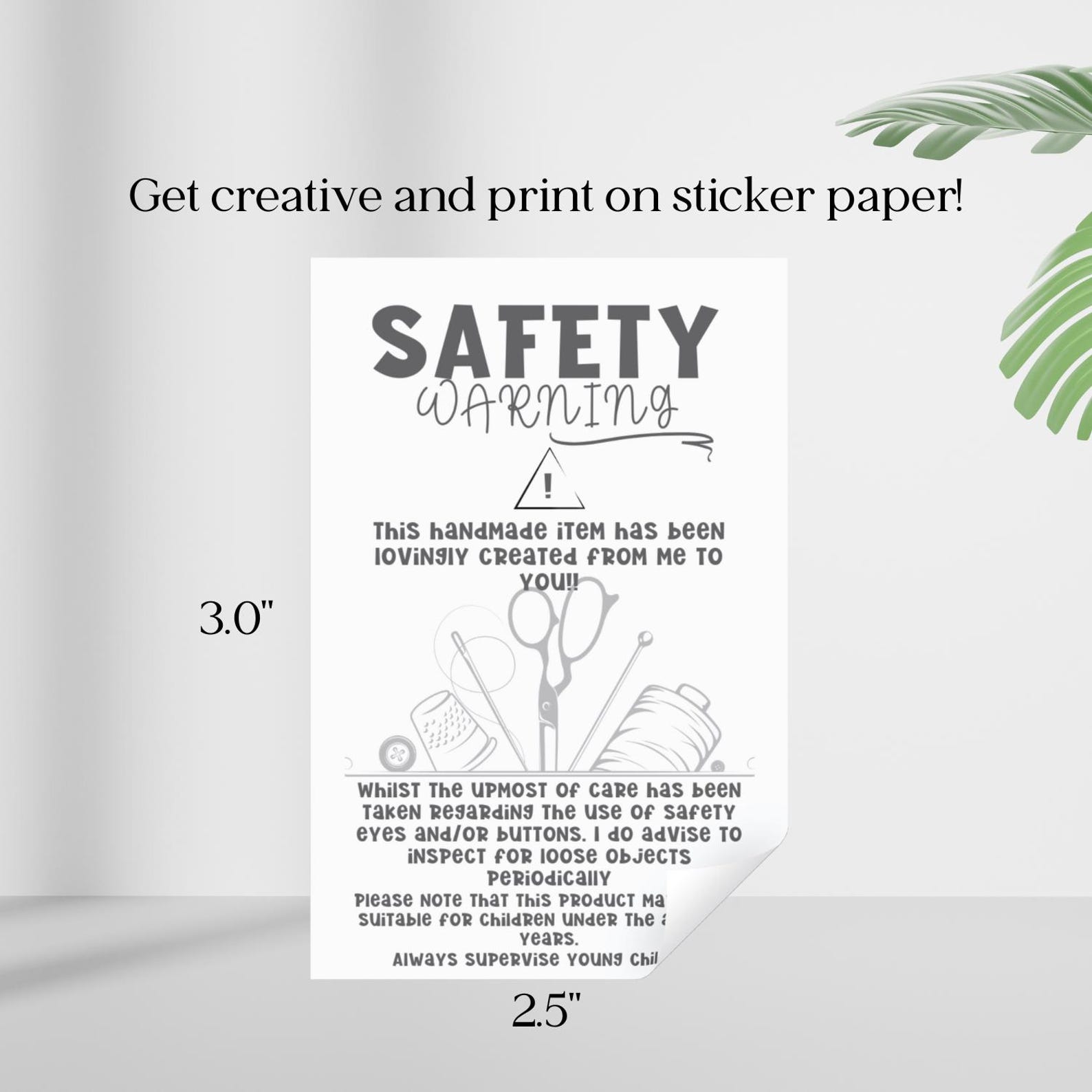 Printable Safety Tags Labels PDF Handmade Crochet Knitting Safety ...