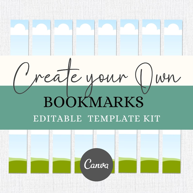 Bookmark SVG PNG Editable Canva Template, Printable Bookmarks Canva ...