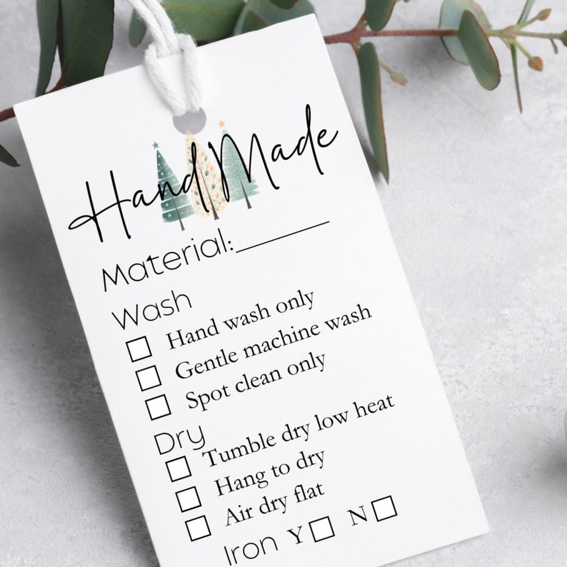 Printable Care Tags Labels PDF Handmade Crochet Washing Instructions ...