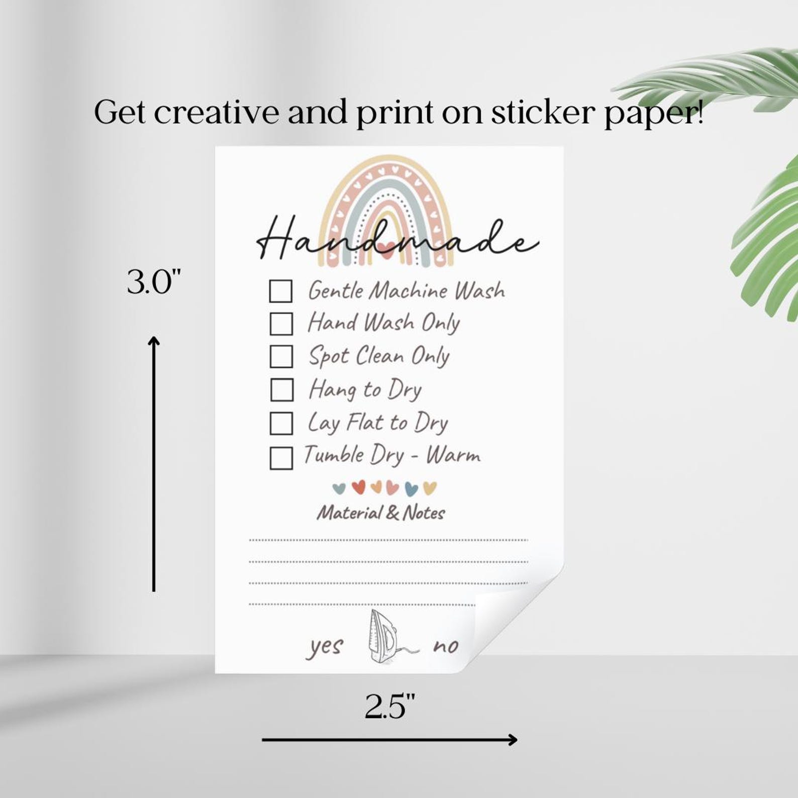 Printable Crochet Care Tags for Wash and Laundry Instructions, Boho ...