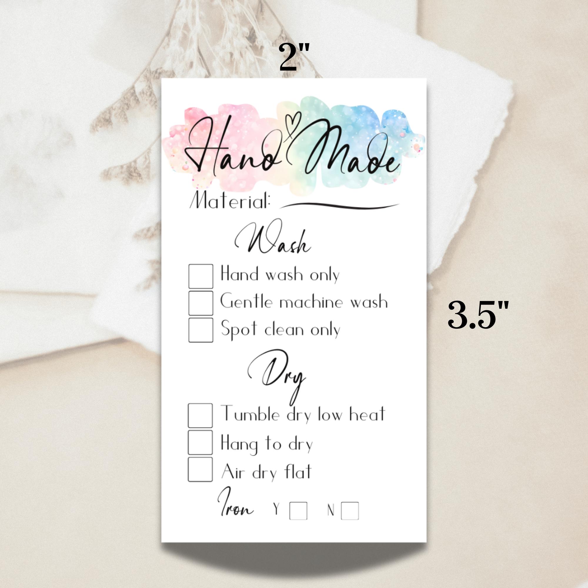 Printable Care Tags Crochet Labels PDF Handmade Crochet Washing ...