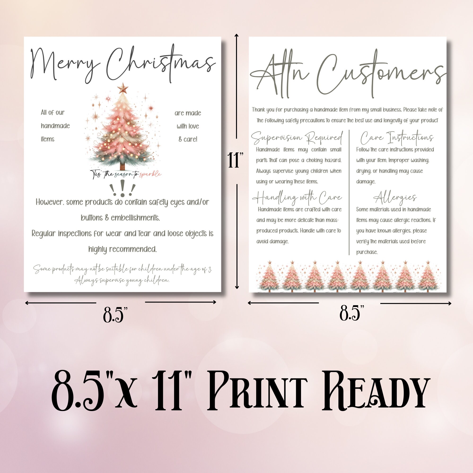 Printable Safety Warning A4 Size Handmade Crochet Knitting Safety ...