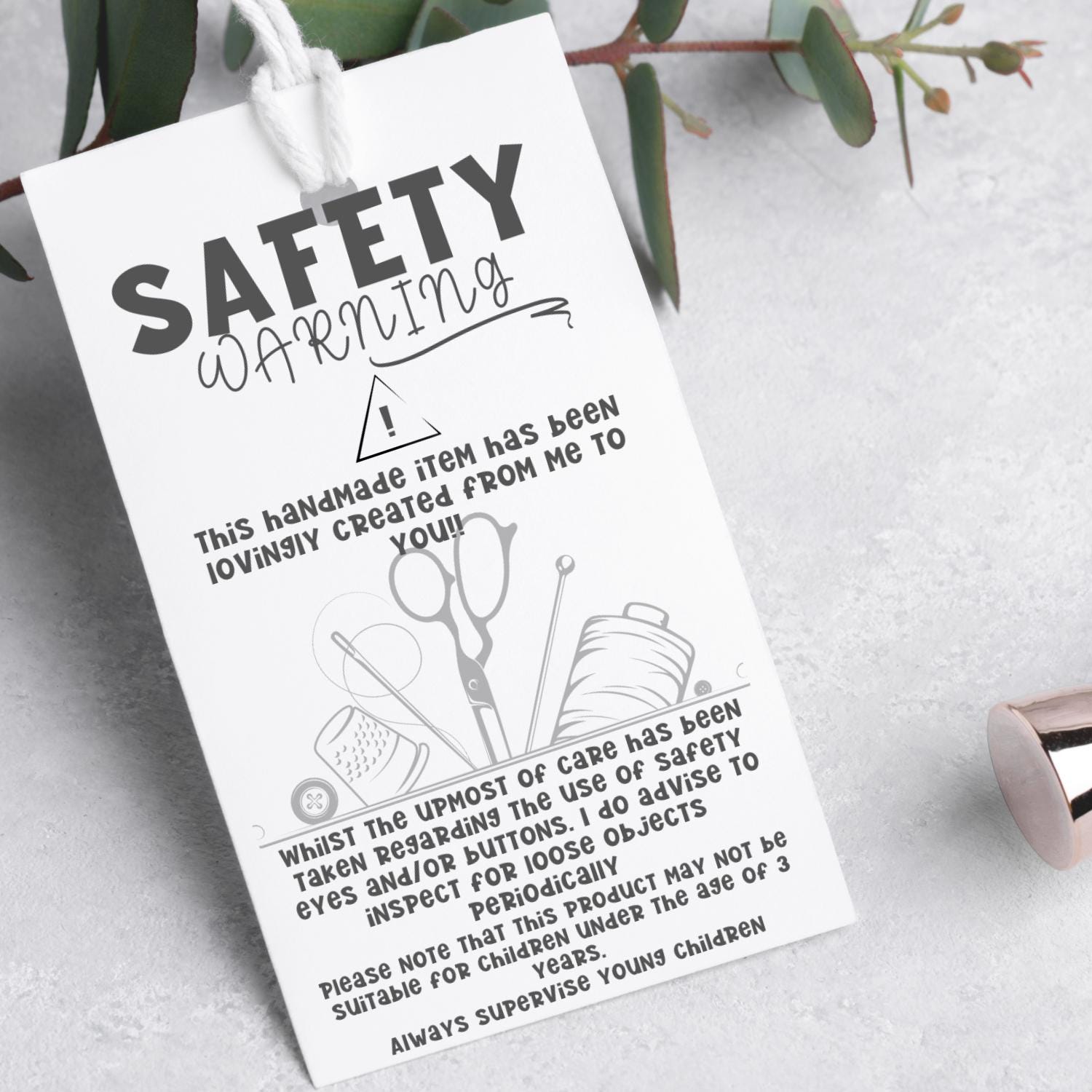 Printable Safety Tags Labels PDF Handmade Crochet Knitting Safety ...