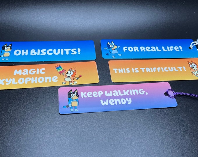 Bluey Inspired Metal Bookmarks - Etsy