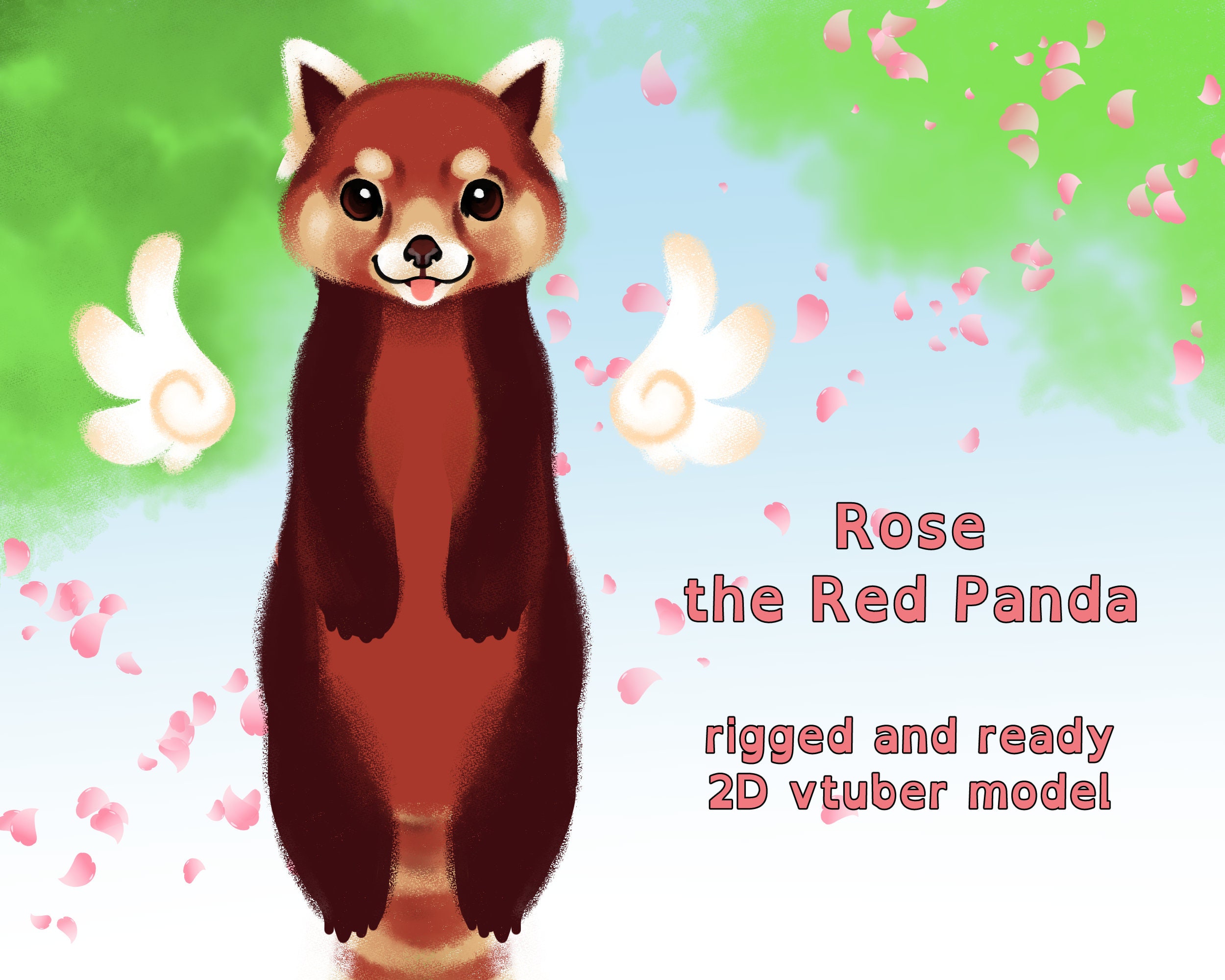 Rose the Red Panda 2d Vtuber Model Rigged and Ready - Etsy