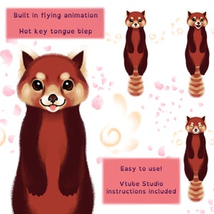 Rose the Red Panda 2d Vtuber Model Rigged and Ready - Etsy