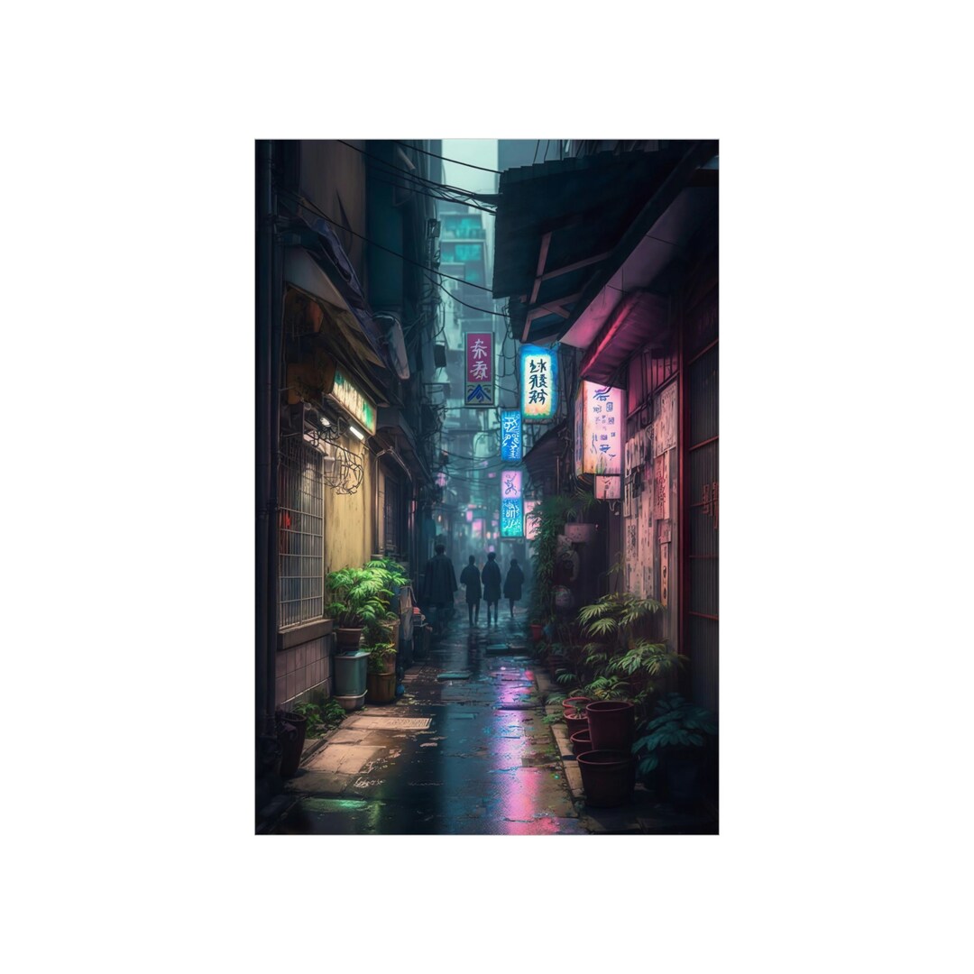 Neo Tokyo Alley Art Print / Anime Style Tokyo / Japanese - Etsy