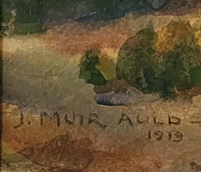 1919 J. Muir Auld Watercolour Landscape Painting, Listed Australian ...